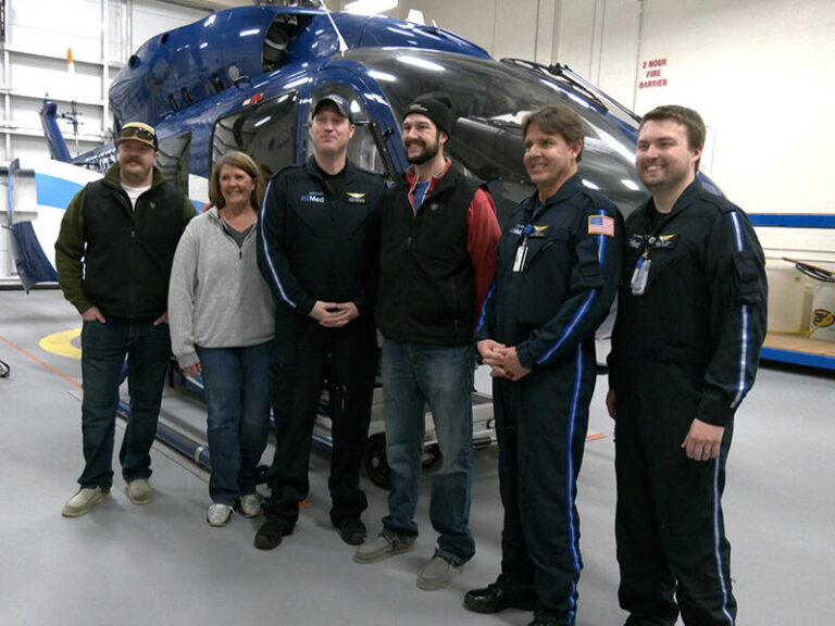 Hunter, flight crew share emotional reunion - Sanford Health News